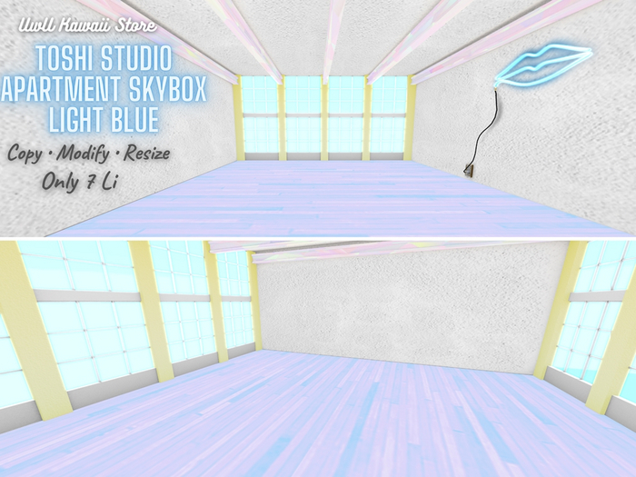 Second Life Marketplace - Toshi Studio Apartment Skybox Light Blue - UwU kawaii Store